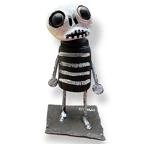Brian Mergenthaler 4" Skeleton DF3546 SOLD - Christopher Park Gallery