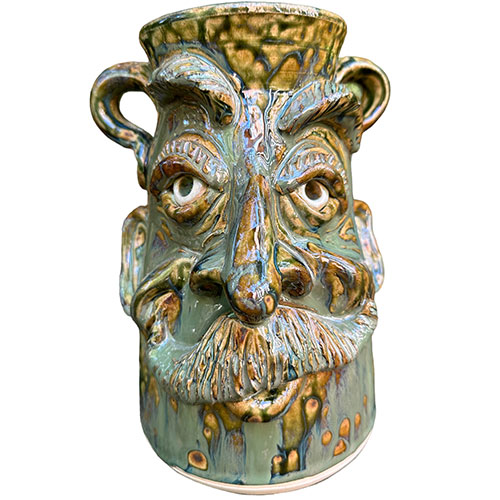 Robin Rodgers Double Handle 9" Mottled Green Face Jug DP3635 SOLD ...