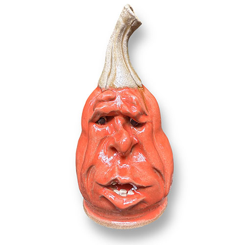 Tim Whitten 8.75" Pumpkin Face Jug DP5529 SOLD - Christopher Park Gallery