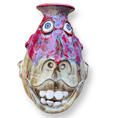 Johnathan Corn 8.5" Face Jug DP5650 SOLD - Christopher Park Gallery