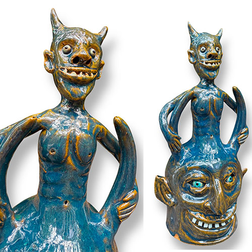 Marvin Bailey 14" Devil Sitting on a Face Jug DP5351 SOLD - Christopher ...