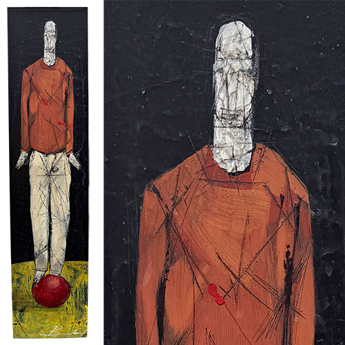 Michael Banks 7x32 Man on Wood Plank WP5621 - Christopher Park Gallery